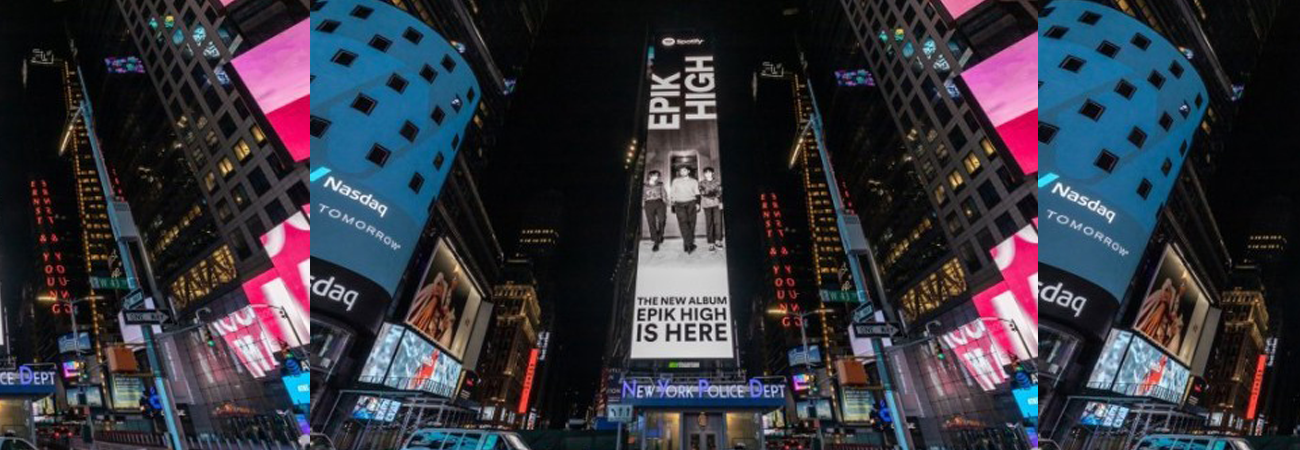 EPIK HIGH aparece en la pantalla principal de Times Square en Nueva ...